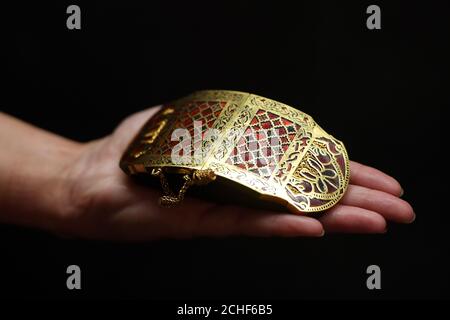 Sutton Hoo Suffolk, display in the Sutton Hoo visitor centre of a ...