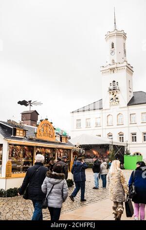 Schneeberg, Germany. 03rd Dec, 2019. View of the Christmas market in ...