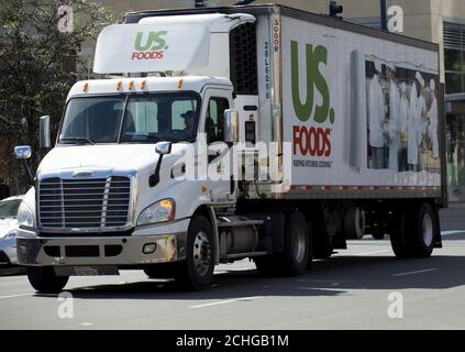 A US Foods delivery truck in the Nolita neighborhood of New York on ...