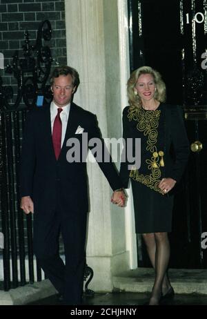 Margaret Thatcher leaving No 10 Downing Street clinging to power prior ...