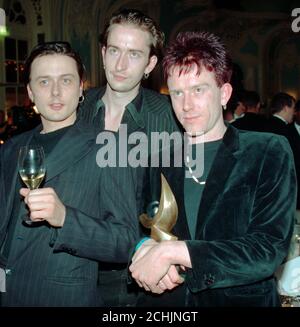 Suede band members, Mat Osman , Neil Codling and Brett Anderson attend ...