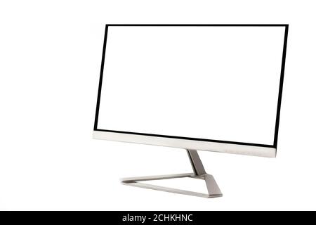 A modern flat screen computer with a blank blue screen This is a silo ...