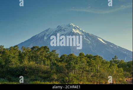 Koryaksky volcano, Kamchatka peninsula, Russia. An active volcano 35 km ...