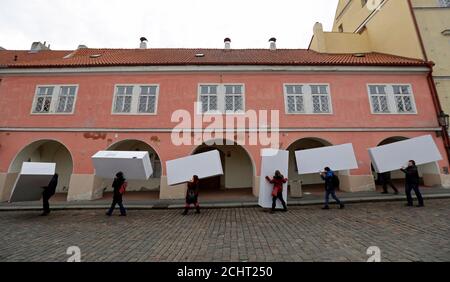 Prague, Czech republic - February 24, 2021. Old train CD class 810 ...