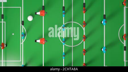 Soccer field seen from above with the emblem of the football federation ...