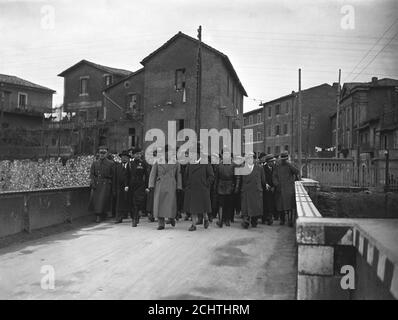 Italian duce Benito Mussolini visiting Adolf Hitler at Berlin, Germany ...