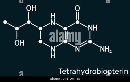 Tetrahydrobiopterin, BH4, THB, sapropterin molecule. It has role as ...