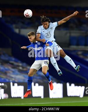 Chelsea's Reece James (left) and Brighton and Hove Albion's Dan Burn ...