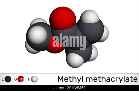 Methyl methacrylate, MMA molecule. It is methyl ester of methacrylic ...