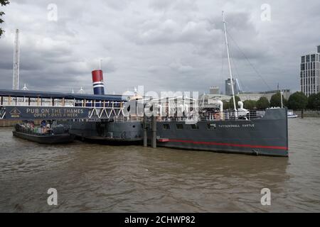 United Kingdom, London, Thames, PS Tattershall Castle boat converted ...