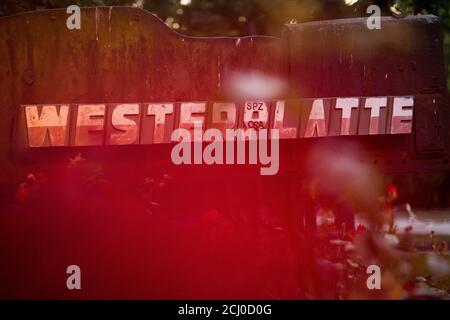 Westerplatte sign to memorize Polish soldiers who defended Wojskowa ...
