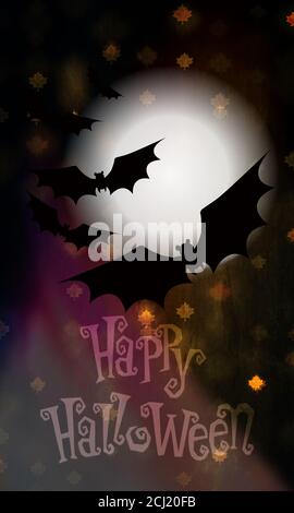 colorful Happy Halloween bright light fluorescent neon sign for party ...