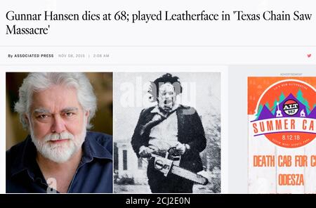 THE TEXAS CHAIN SAW MASSACRE 1974 Vortex film with Edwin Neal Stock ...