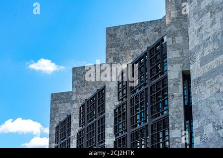 Closeup shot of a facade of Mainzer Rathaus city hall in Mainz, Germany ...