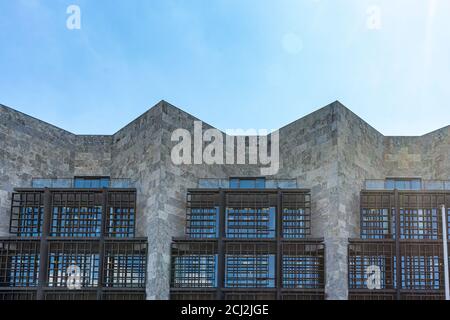 Closeup shot of a facade of Mainzer Rathaus city hall in Mainz, Germany ...