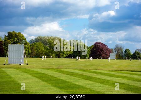 A sight screen at Wiseton Cricket Club at the village cricket ground at ...