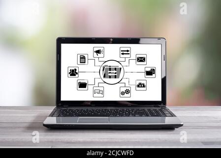 Data exchange concept shown on a computer screen Stock Photo - Alamy
