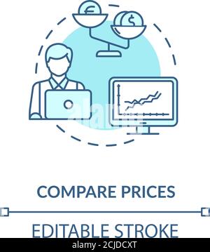 Compare prices concept icon Stock Vector Image & Art - Alamy