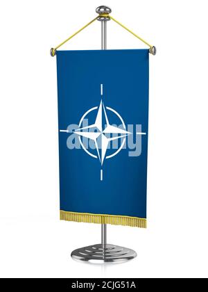 Nato Flag Isolated on White Background, 3d Illustration Stock Photo - Alamy