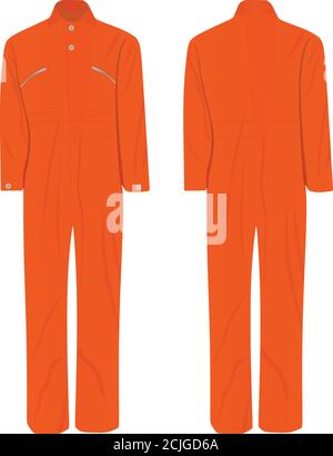 Orange Jumpsuit Front and Back Template Stock Vector Image & Art - Alamy