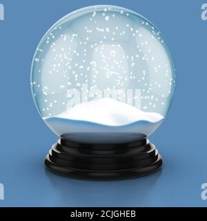 Realistic illustration of an empty snow-dome against a holiday ...
