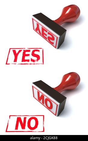 Rubber Ink Stamp YES Stock Photo - Alamy