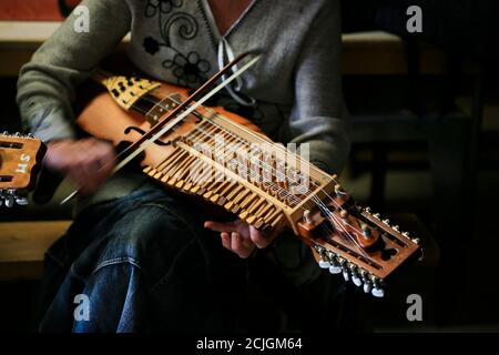 KEYED FIDDLE indoor playing Keyed fiddle Stock Photo - Alamy