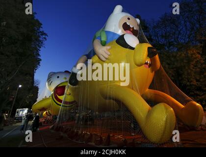 The Finn and Jake Adventure Time balloon at the annual Macy's ...