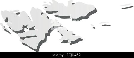Svalbard islands - solid black outline border map of country area ...