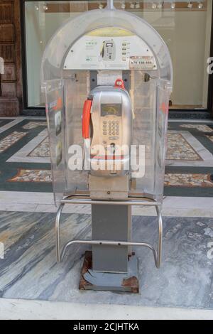 A cardboard traditional telephone box in a snow field Stock Photo - Alamy