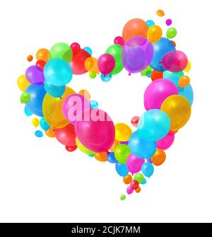 background of purple balloons in the shape of heart. Love concept ...