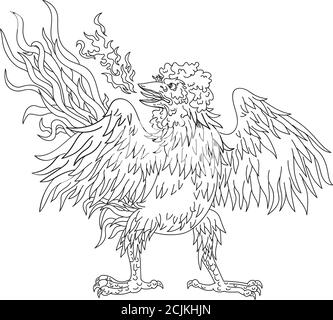 Ukiyo-e or ukiyo style illustration of a basan, basabasa or inuhoo, a ...