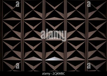 White flat triangle on abstract stone background. Abstract psychedelic ...