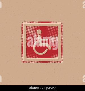 Disabled access icon in halftone style. Grunge background vector ...