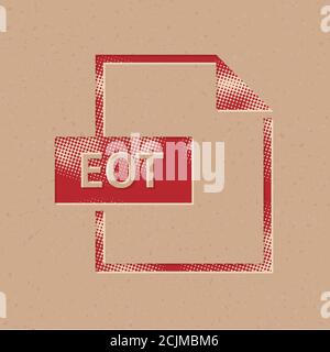 File format icon in halftone style. Grunge background vector ...