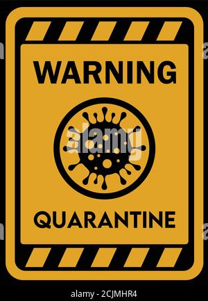 Warning Quarantine Infectious Virus Area Sign Isolate On White ...