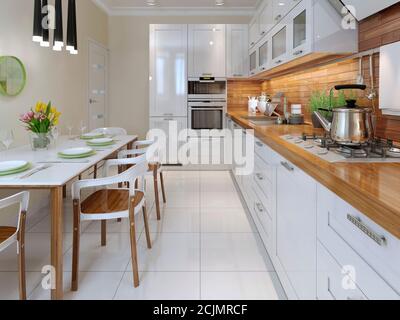 Kitchen avant-garde style, 3d images Stock Photo - Alamy