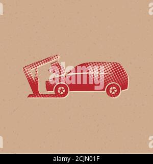 Engine overhaul icons in halftone style. Automotive vehicle maintenance ...