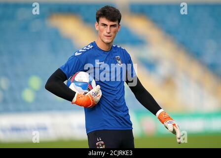 Coventry City goalkeeper Cian Taylor warming up before the Carabao Cup ...