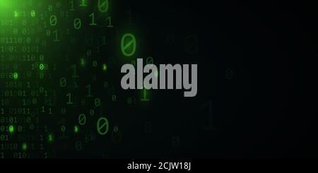 Matrix background. Binary code with random numbers. Modern technology wallpaper. Blue falling ...