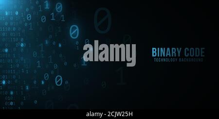 Binary code background. Hi-tech modern design. Programming banner. World network. High ...