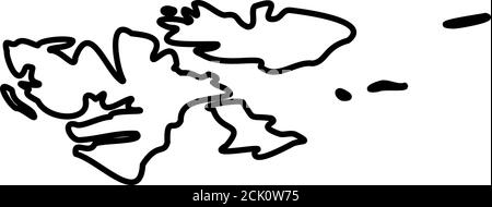 Svalbard islands - solid black outline border map of country area ...