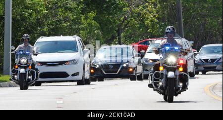 Motorcycle police officers, Miami, Florida, USA Stock Photo - Alamy