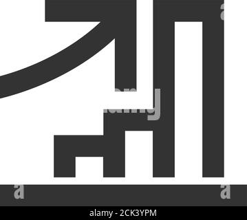 Bar chart icon in thick outline style. Black and white monochrome ...