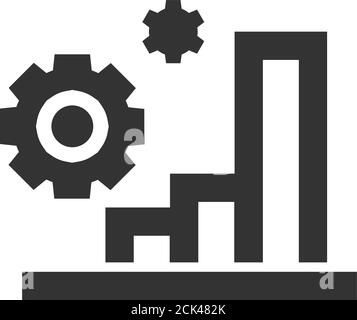 Bar chart icon in thick outline style. Black and white monochrome ...