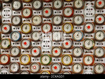 Old disused control room in the Transmission Control Center, TCC, of ...