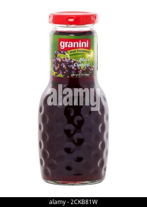 BUCHAREST, ROMANIA - JANUARY 18, 2015. Granini products, bottles of ...