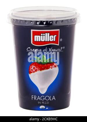 BUCHAREST, ROMANIA - FEBRUARY 25, 2015. Muller Chocolate and Vanilla ...