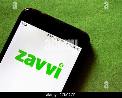 In this photo illustration a Zavvi logo is seen displayed on a ...