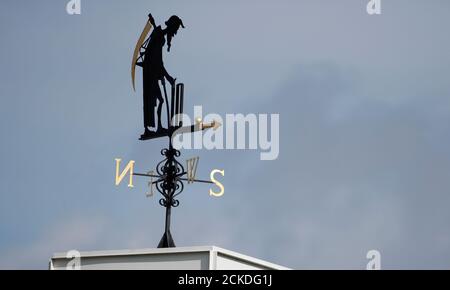 A general view of the Father Time weather vane during day five of the ...
